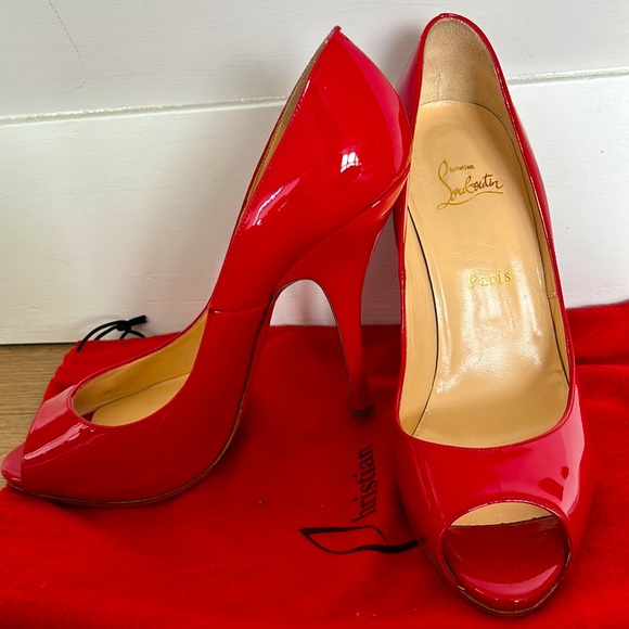Christian Louboutin | Shoes | Red Peep Toe Christian Louboutin Shoes ...